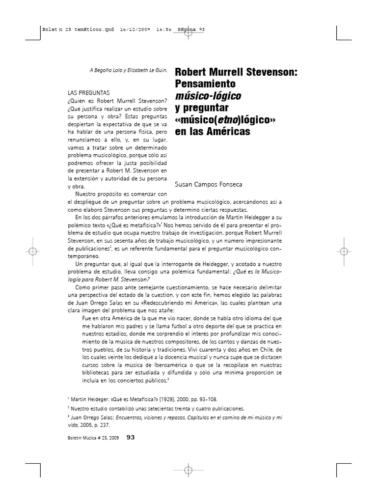 Legado de Robert Murrell Stevenson | PDF | Musicología | México