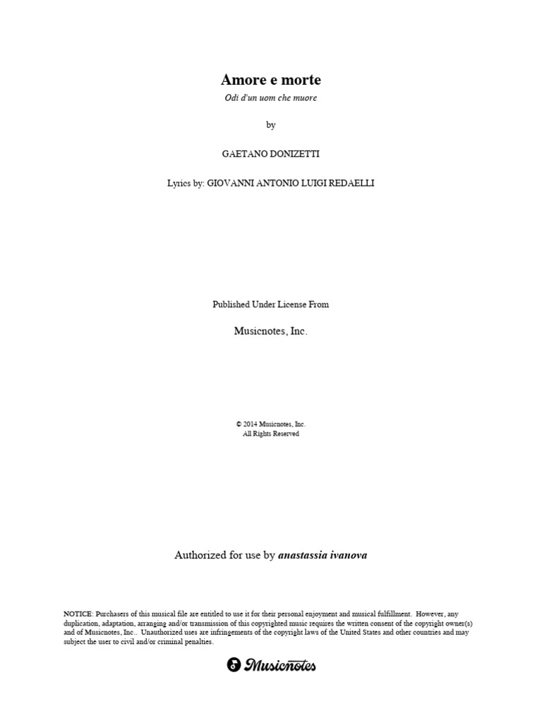 Amore E Morte | PDF | Intellectual Works | Intellectual Property Law