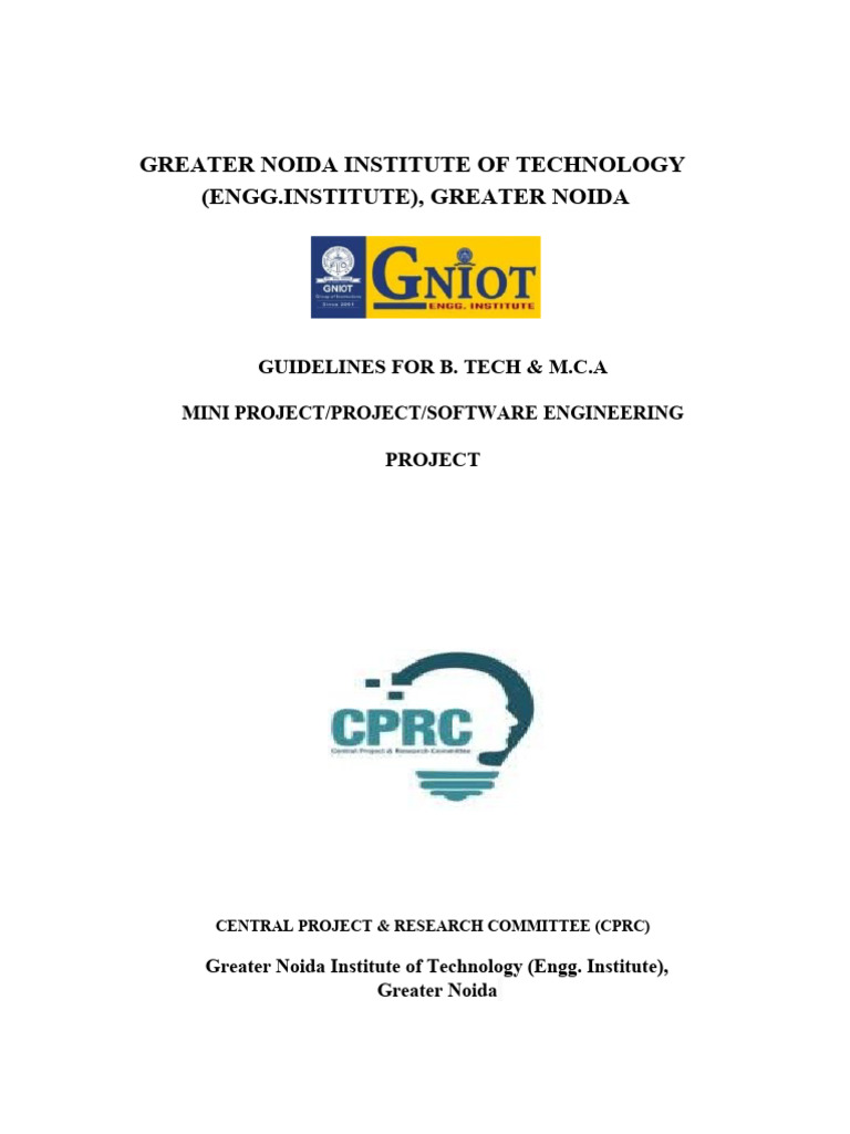 CPRC Guidelines For B.Tech & MCA Project | PDF | Evaluation | Rubric (Academic)