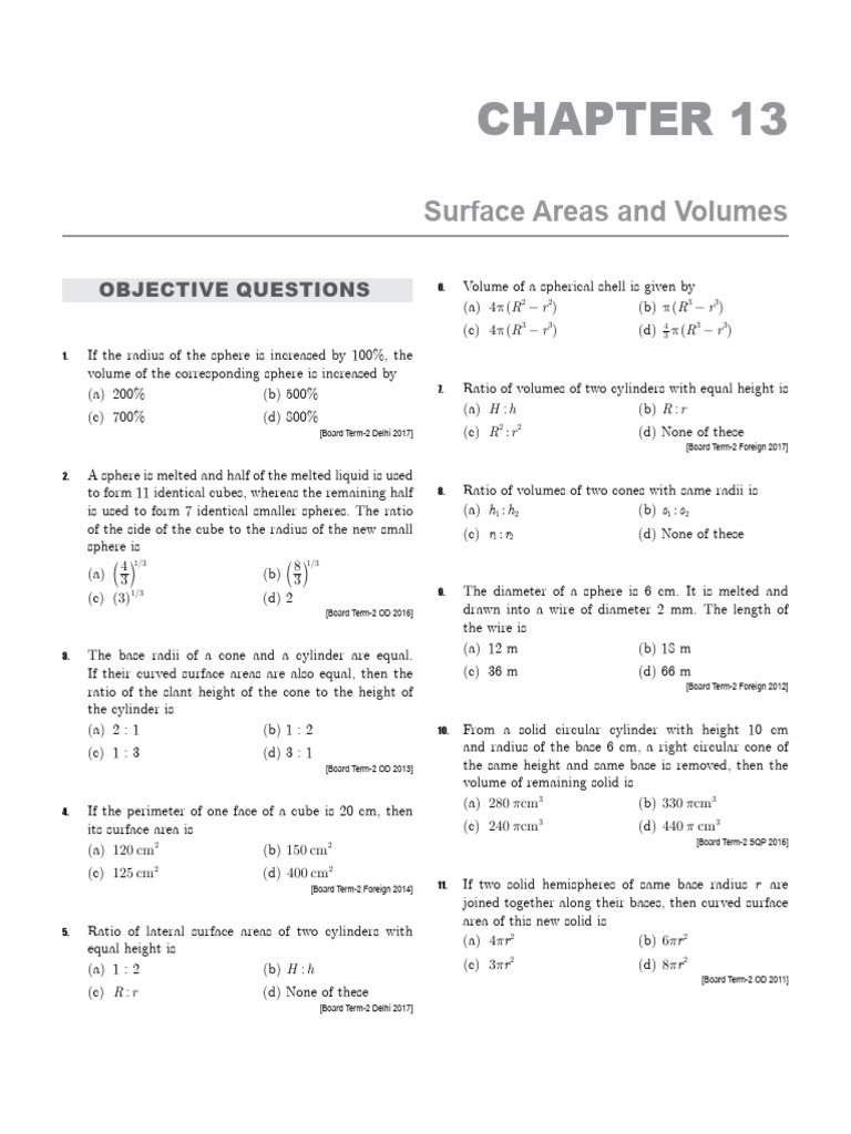 Geometry Exam Prep | PDF | Sphere | Area