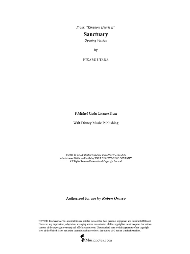 Sanctuary Kingdom Hearts II | PDF | Civil Law (Common Law) | Intellectual Works