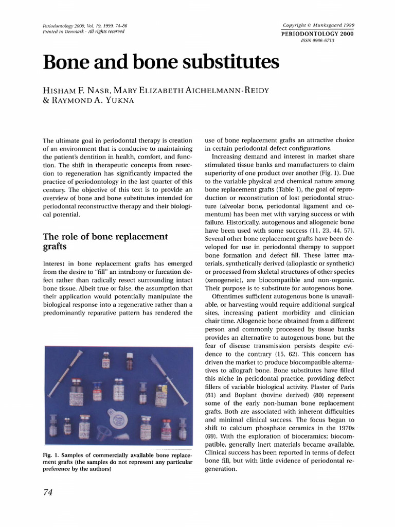 Bone and Bone Substitutes | PDF | Bone | Osteoblast