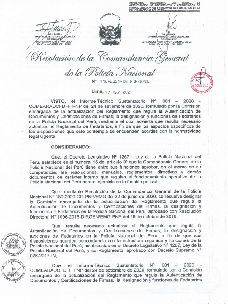 IDL-Pol - Reglamento Que Regula La Autentificaci - N de Documentos y Certificaci - N de Firmas ...