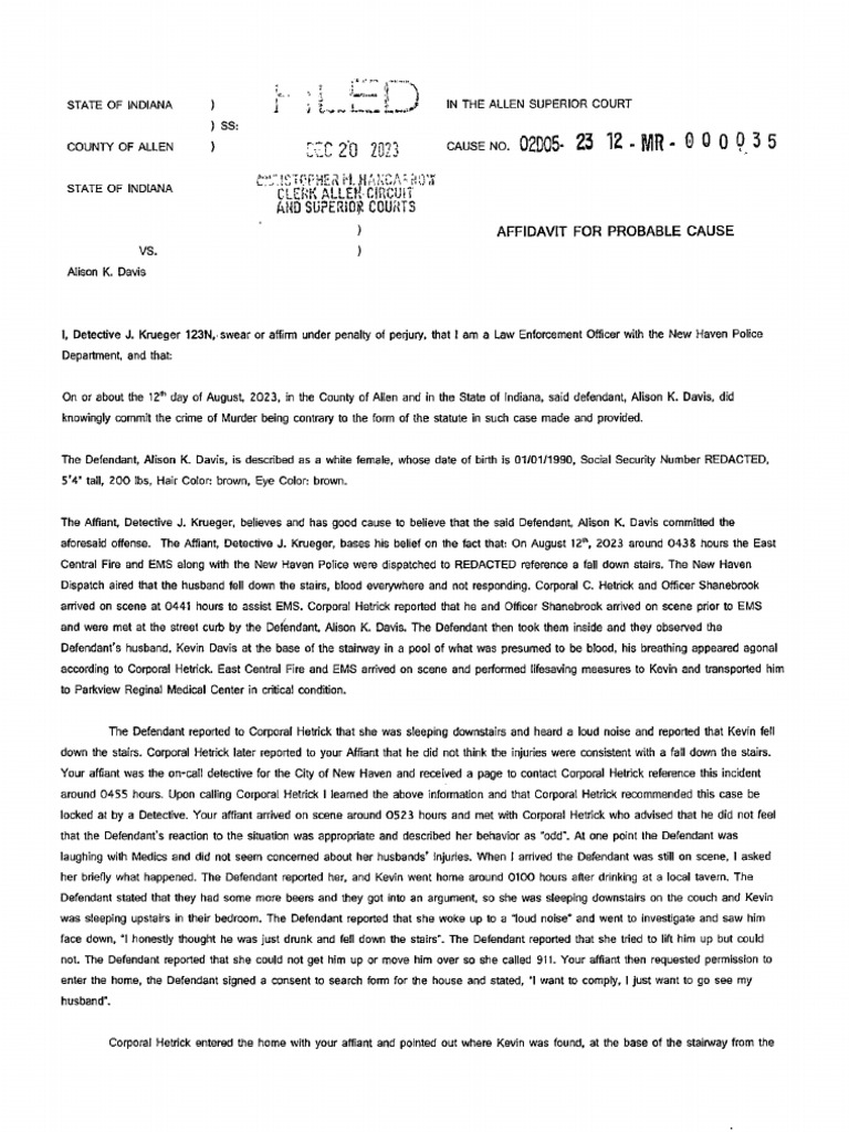 Alison Davis Murder Case Overview | PDF | Witness | Arrest Warrant