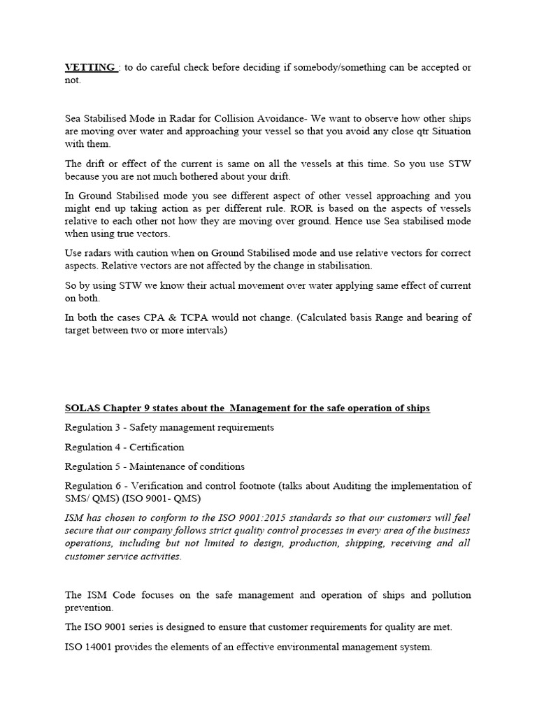 Inspection Preparation For Ships | PDF | Iso 9000 | Safety