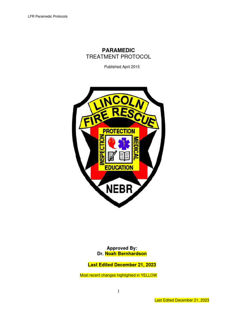 ALS Protocol Overview for Paramedics | PDF | Cardiopulmonary ...