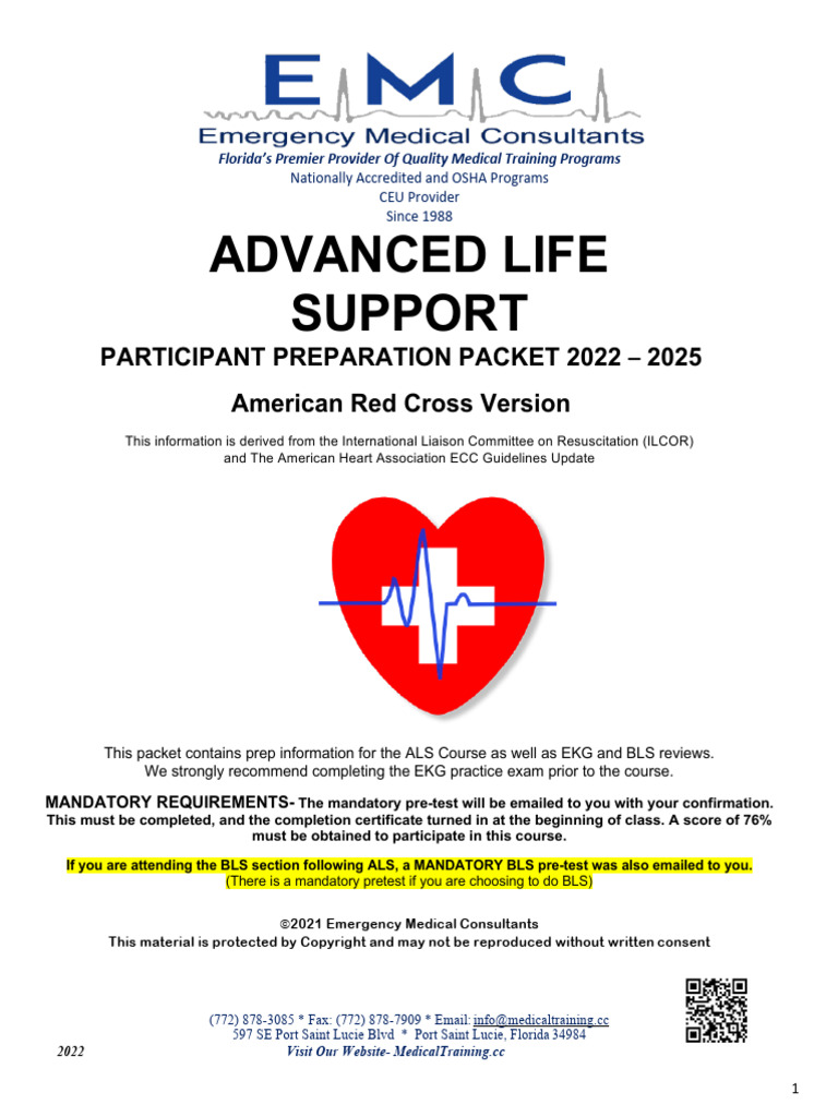 Red Cross Als Prep Packet 2022 1 | PDF | Cardiopulmonary Resuscitation ...