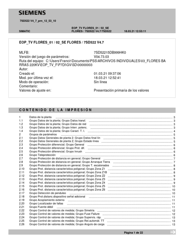 03 - 7SD522 Flores | PDF | Ingenieria Eléctrica | Física