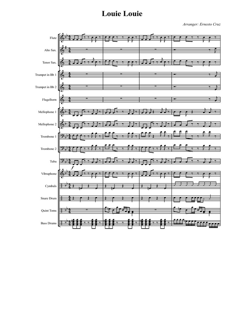 592 Louie Louie - Score and Parts | PDF