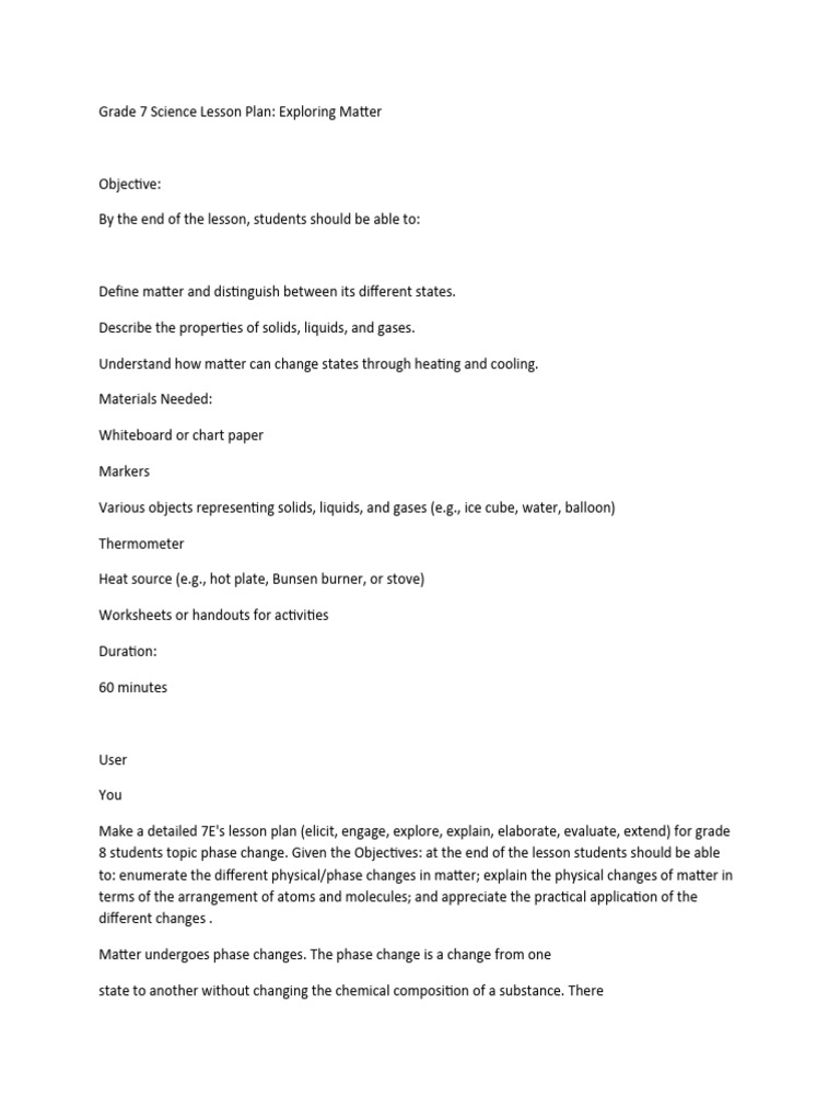 Grade 7 Science LP | PDF | Phase (Matter) | Matter