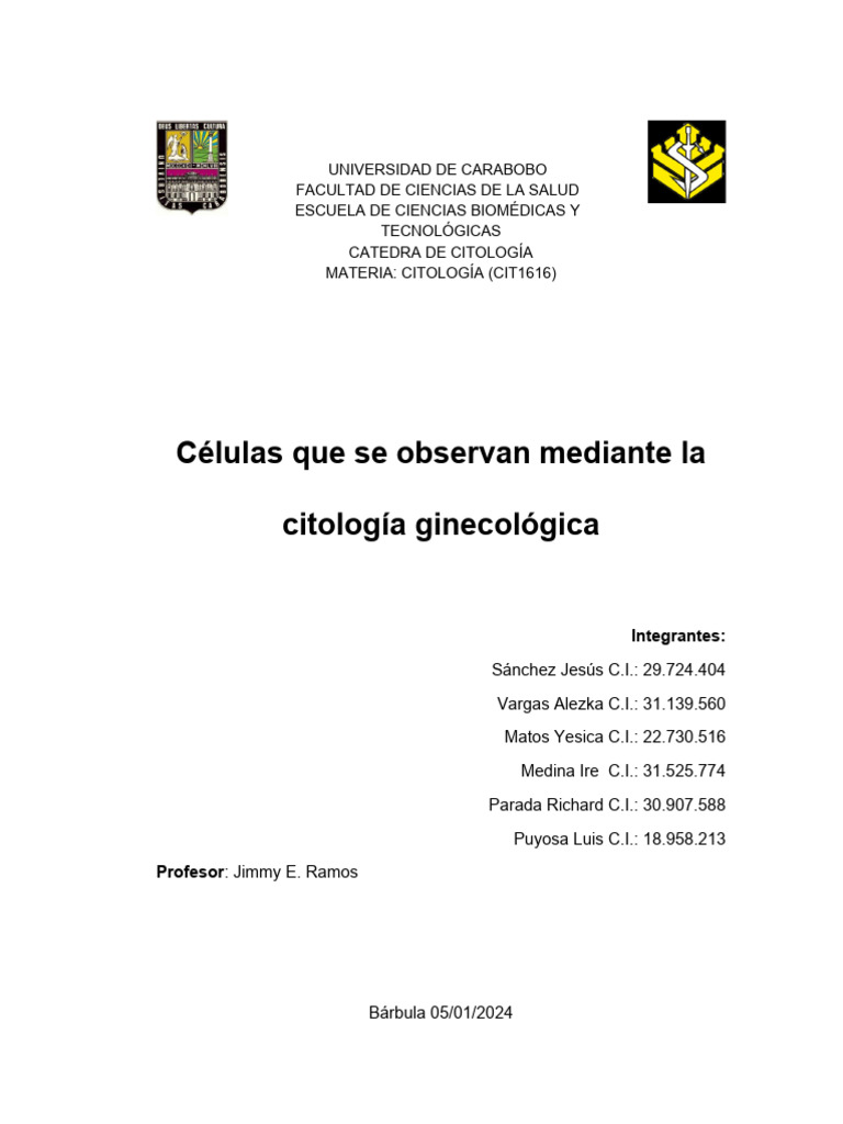 Células en Citología Ginecológica | PDF | Epitelio | Biología Celular)
