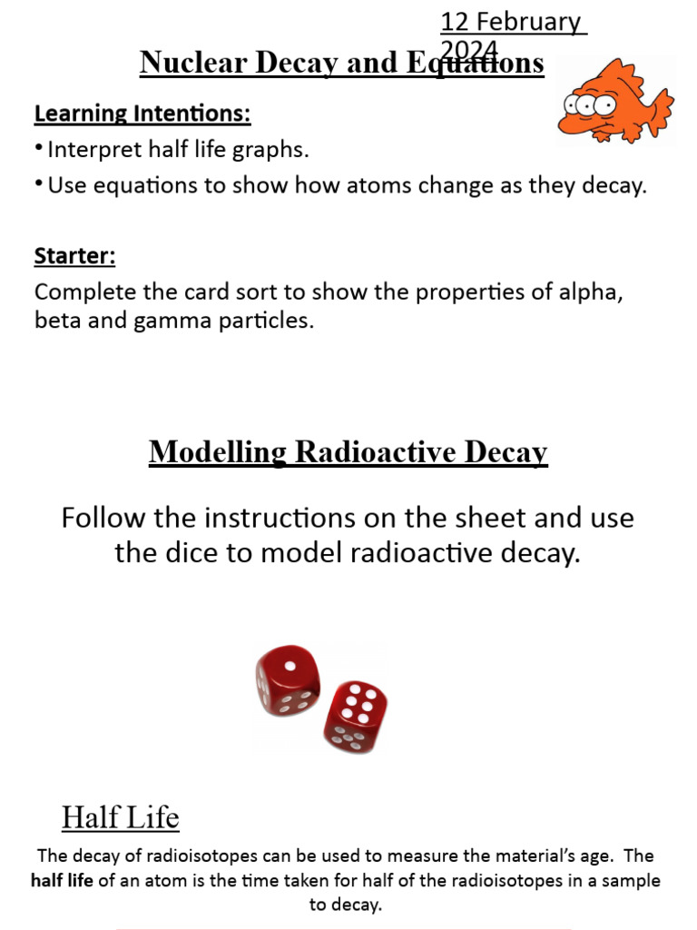 Lesson Four - Half Lives and Nuclear Equations | PDF | Radioactive ...