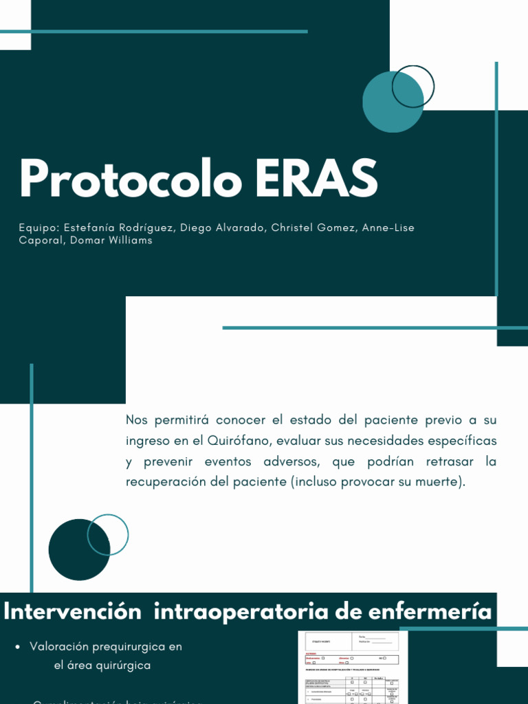 Protocolo ERAS | Descargar gratis PDF | Anestesia | Tratamientos médicos