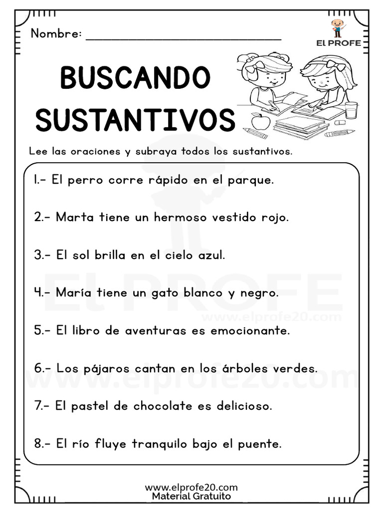 Fichas Buscando Sustantivos Elprofe20 | PDF