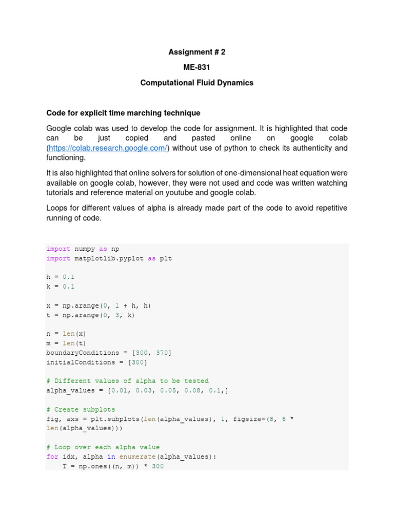 Python Code For 1D Heat Equation | PDF | Numerical Analysis | Algorithms Python Code For 1D Heat Equation | PDF | Numerical Analysis | Algorithms