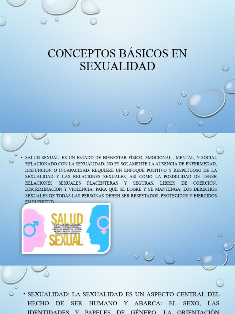 CONCEPTOS BÁSICOS EN SEXUALIDAD | PDF | La sexualidad humana | Género