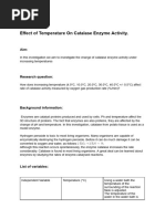 Catalase Experiment-Lab Manual | PDF | Enzyme | Catalysis