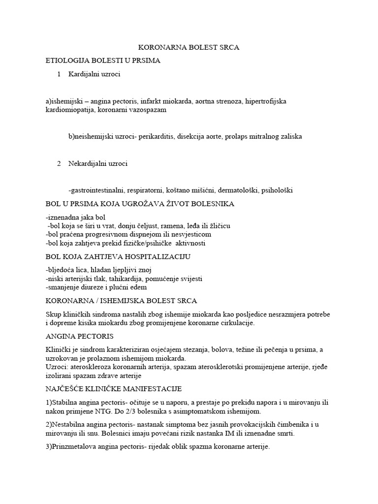 Koronarna Bolest Srca | PDF