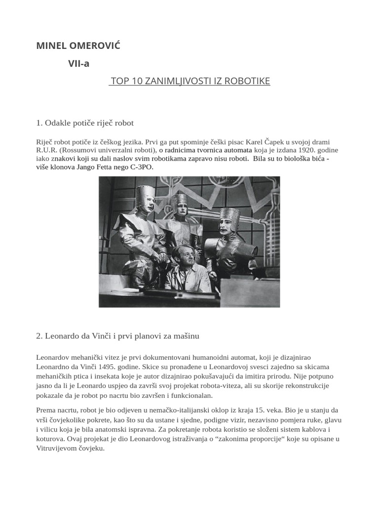 TOP10 zanimljivosti iz svijeta robotike | PDF
