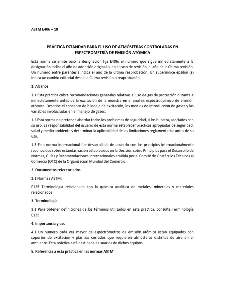 ASTM E406-19 Traducida | PDF | Gases | Atmósfera