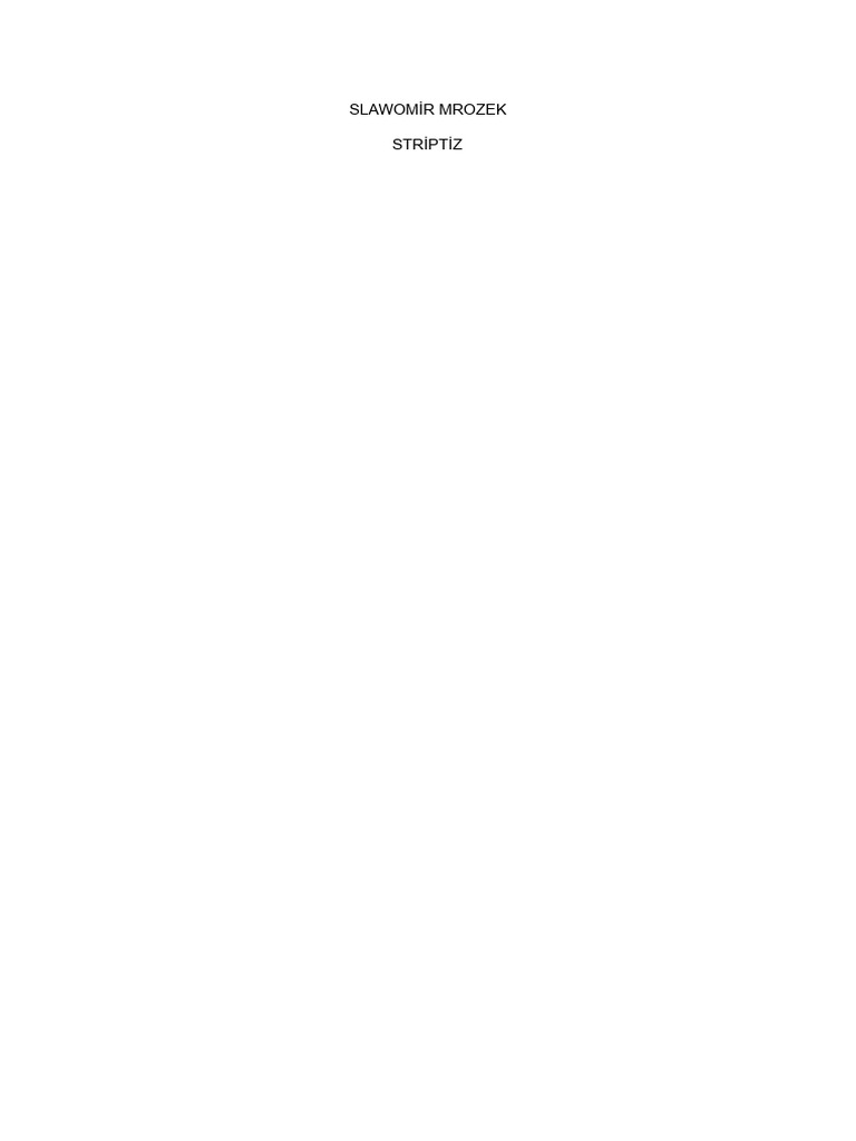 Slawomir MROZEK - STRİPTİZ (Strip-Tease) | PDF