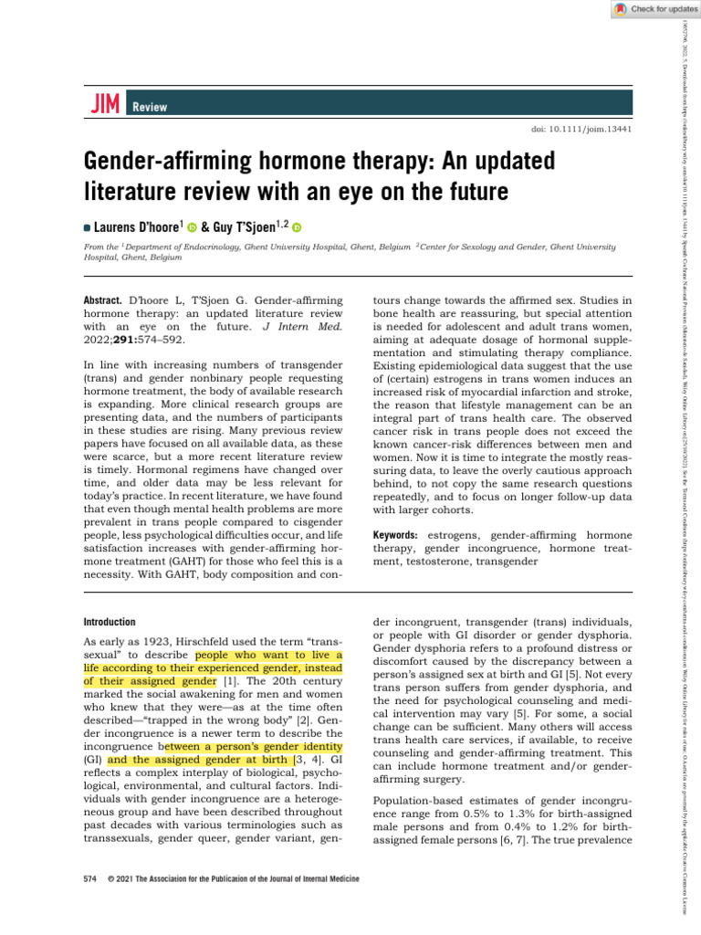 10 1 alarticulo_Tema_10 Journal of Internal Medicine - 2022 - Gender‐affirming hormone therapy ...