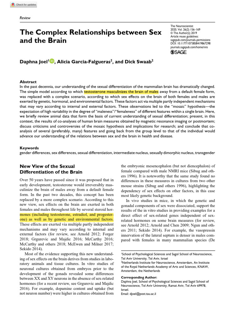10 3 Capitulo - Tema - 10 - Sex - Swaab | PDF | Brain | Pyramidal Cell