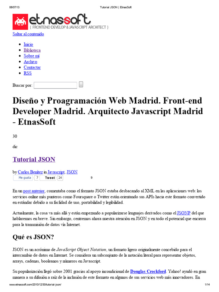 Tutorial JSON - EtnasSoft | PDF | Json | Script Java