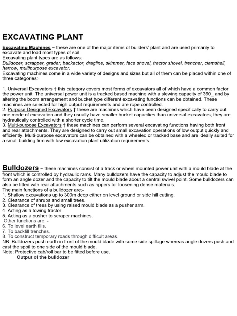 Excavating Equipment Topic 2 | PDF | Loader (Equipment) | Construction ...