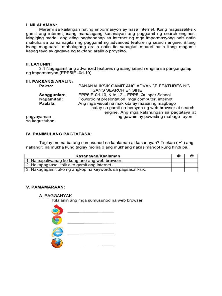 2 Lesson Plan in EPP V ICT | PDF | Computers | Career & Growth