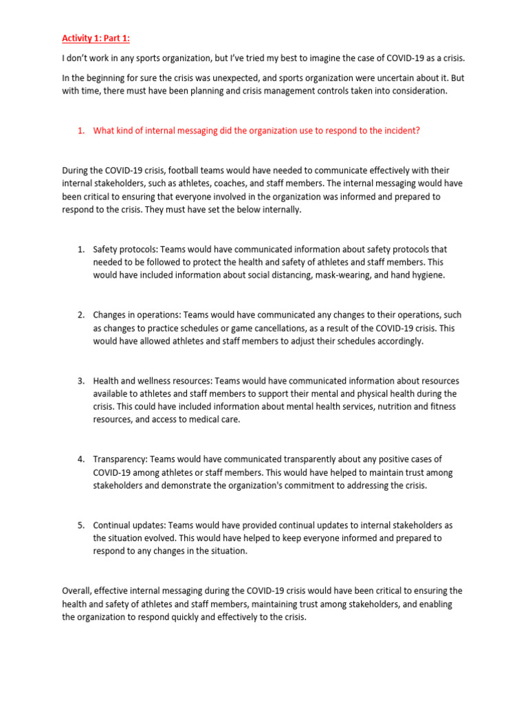 Activity 1 | PDF | Reputation | Information