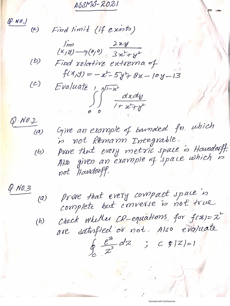 Assms 2021 mphil math gat test | PDF Assms 2021 mphil math gat test | PDF