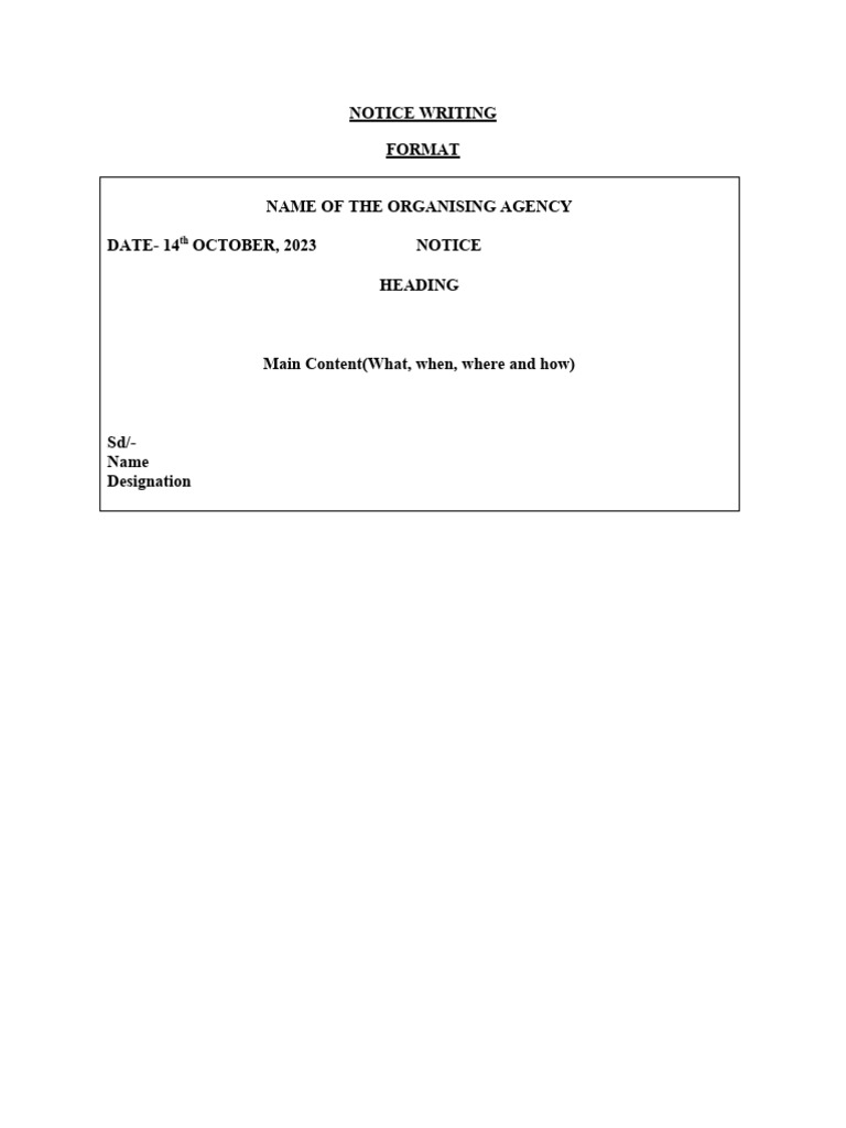 Notice Writing | PDF