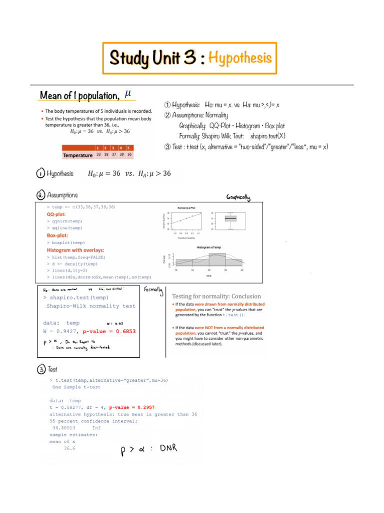 Study Unit 3 - Hypothesis | PDF