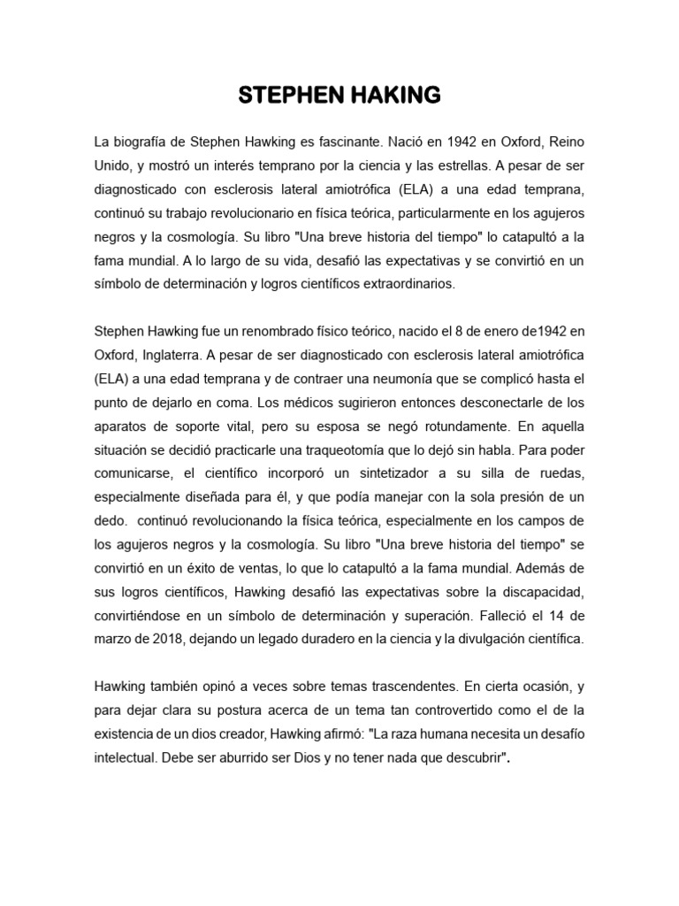 Stephen Hawking | PDF | Stephen Hawking | Science