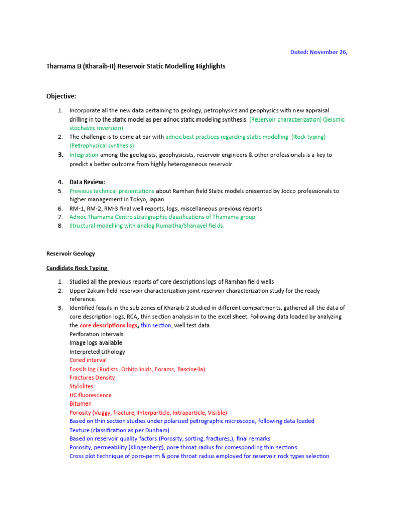 Thamama B Reservoir Static Modeling Insights | PDF | Petroleum ...