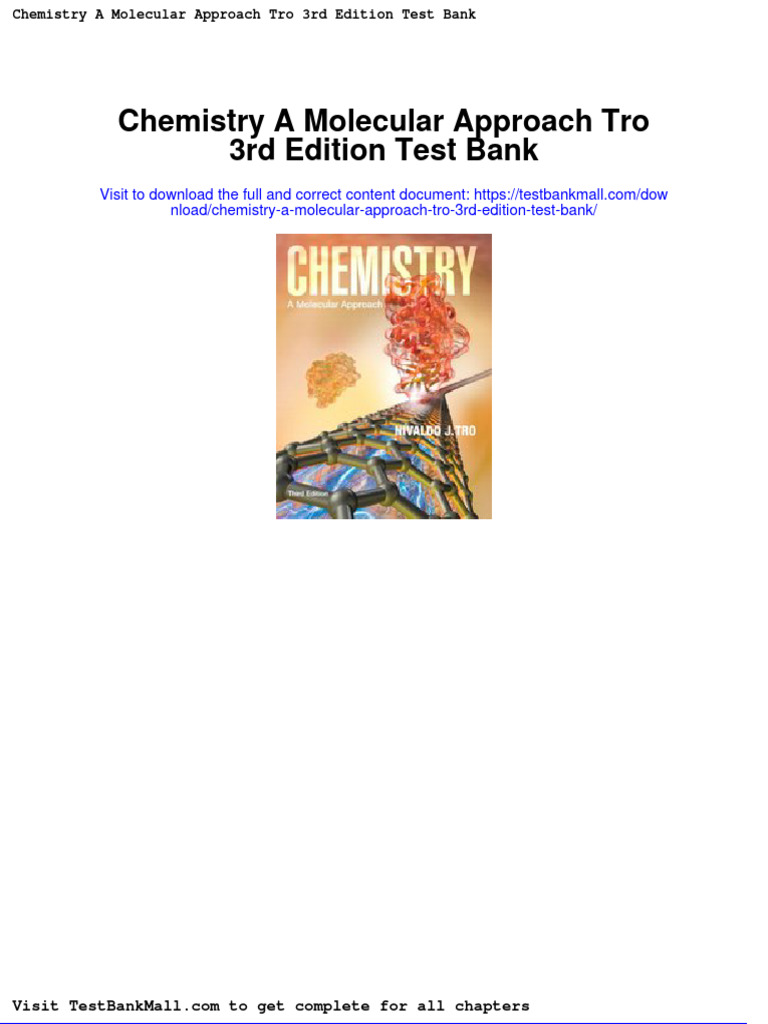 Full Chemistry A Molecular Approach Tro 3Rd Edition Test Bank PDF Docx ...
