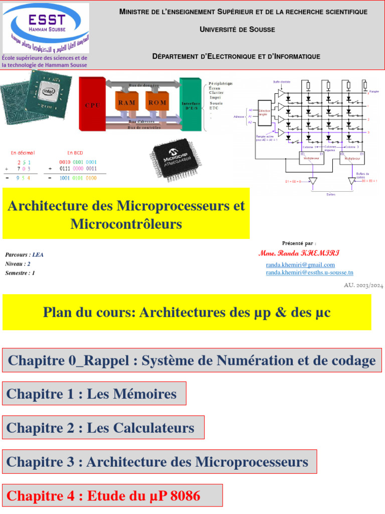 Architecture du Microprocesseur 8086 | PDF | Microprocesseur | Entrée ...