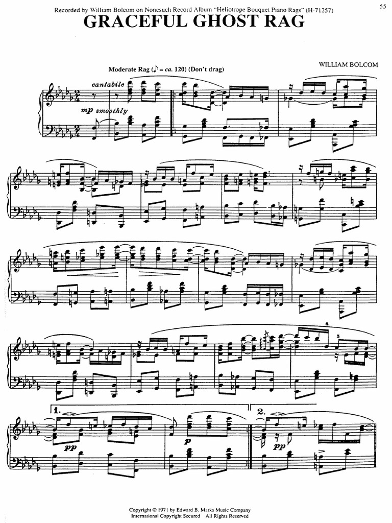 Bolcom - Graceful Ghost Rag | PDF