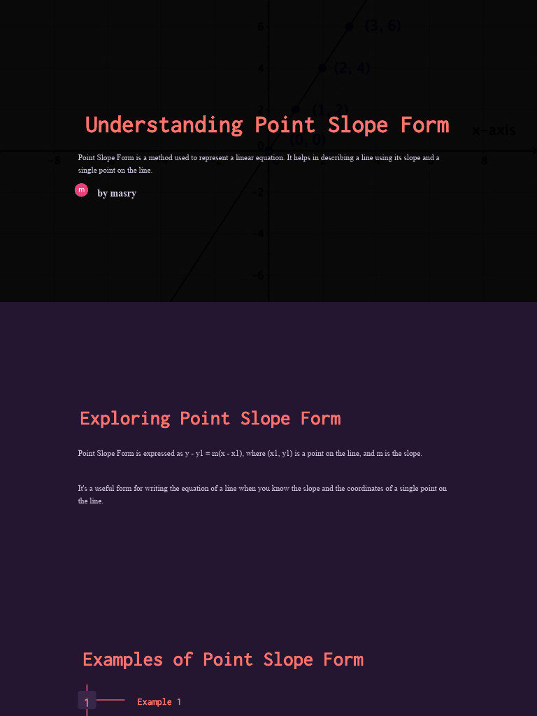 Understanding Point Slope Form | PDF | Equations | Function (Mathematics)