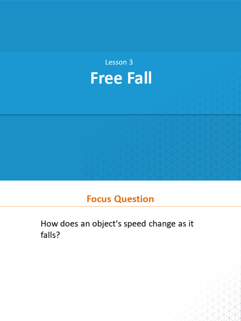 Phy. Lesson 3 Free Fall | PDF | Physical Phenomena | Mechanics