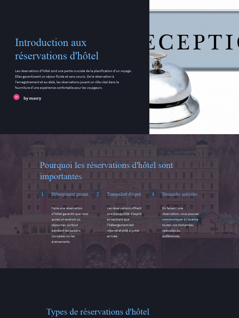 Introduction Aux Reservations Dhotel | PDF | Hôtel