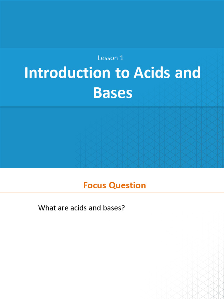 Chem Lesson 1 Introduction To Acids And Basis Pdf Acid Hydroxide