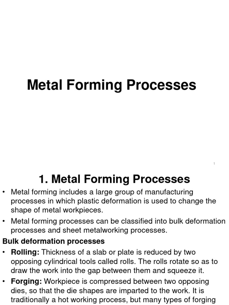 Topic#1 Metal Forming Processes | PDF | Deformation (Engineering ...
