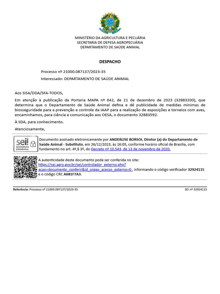 Portaria Do Mapa Com As Regras | Download grátis PDF | Desperdício | Aves