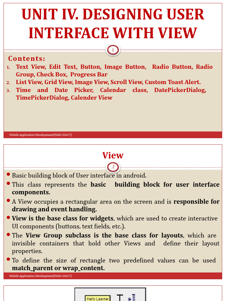 Mad Unit Iv. Designing User Interface With View | PDF | Android ... Mad Unit Iv. Designing User Interface With View | PDF | Android ...