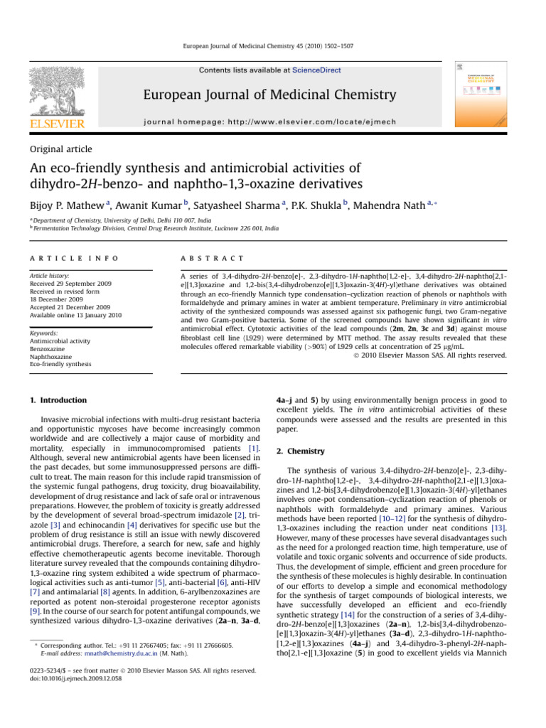 An Eco-Friendly Synthesis and Antimicrobial Activities of 1-S2.0 ...