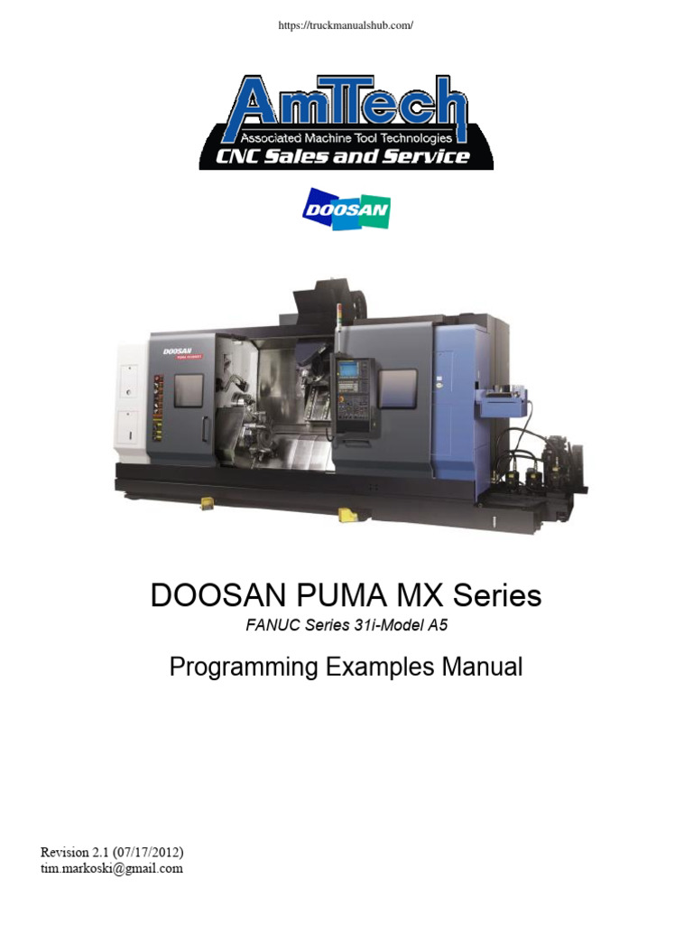 Doosan Generator Puma MX Series Programming Examples Manual | PDF ... Doosan Generator Puma MX Series Programming Examples Manual | PDF ...