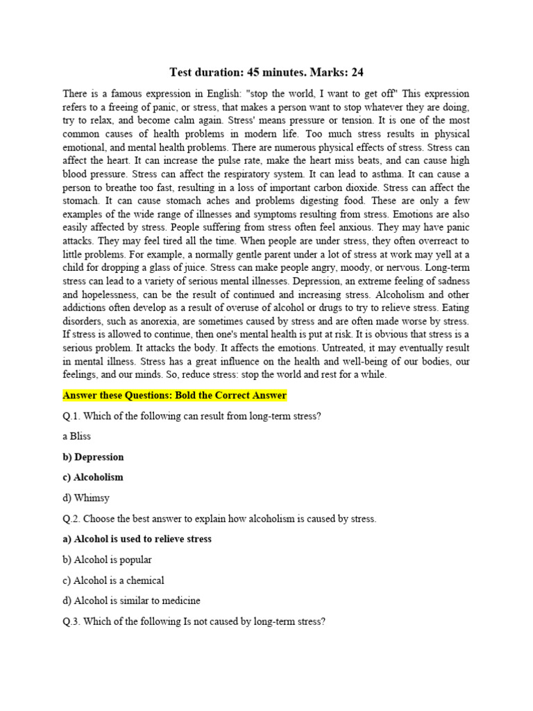 BWCS Lab Assignment 3 | PDF | Stress (Biology) | Mental Disorder