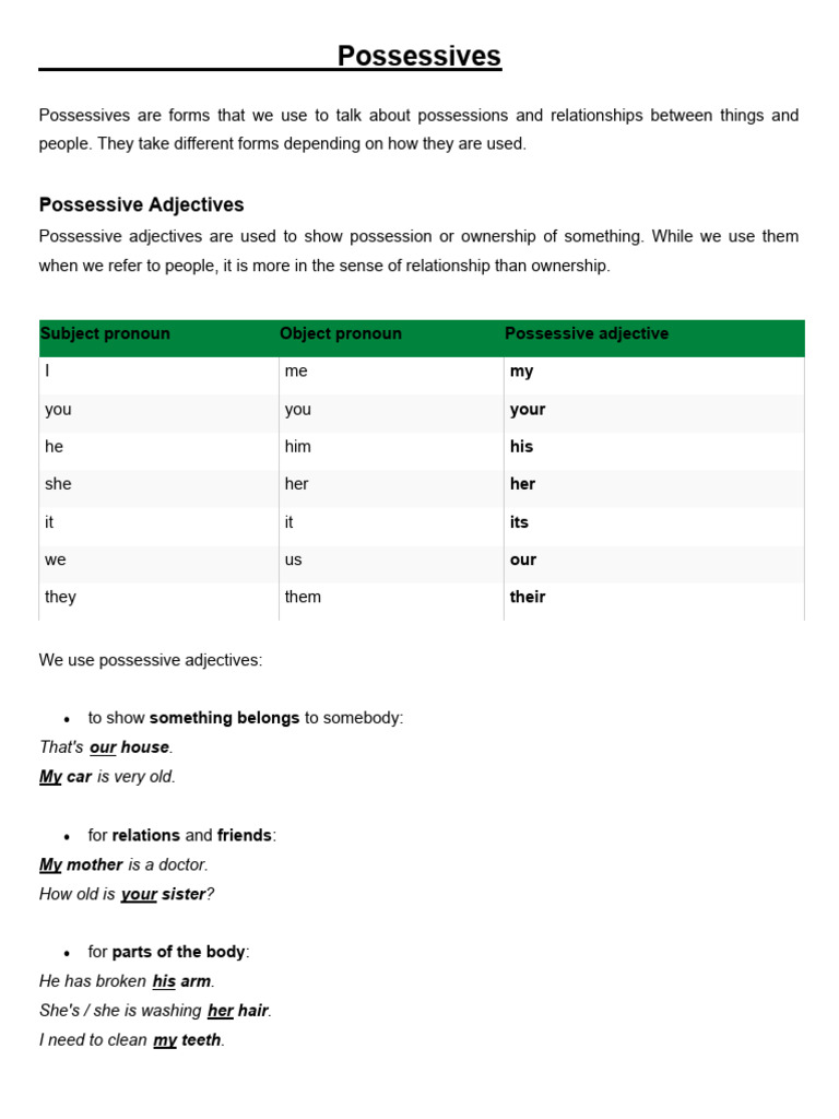 Understanding English Possessives | PDF | Grammatical Number | Noun